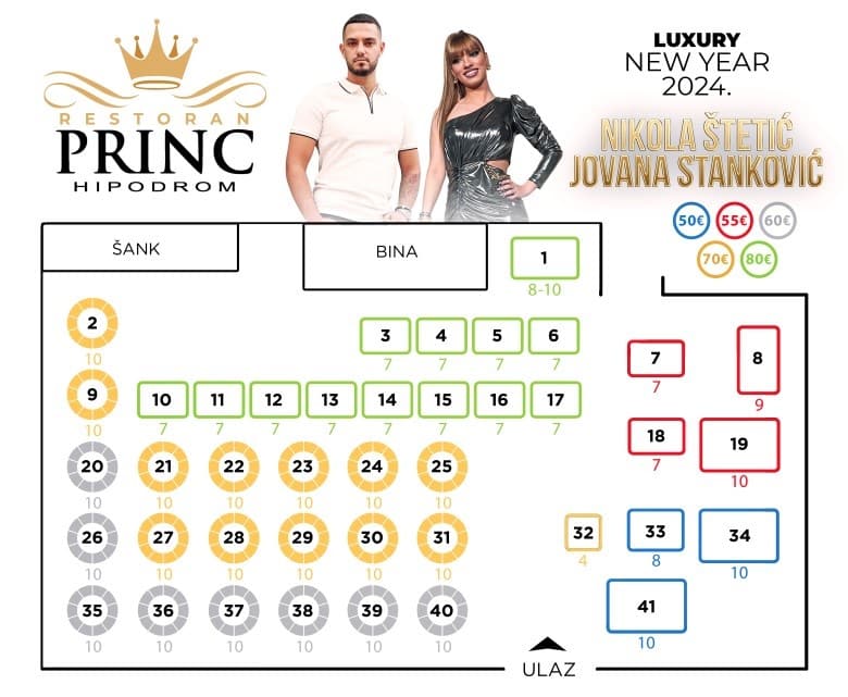 Restoran Princ Hipodrom - Doček Nove godine | Beograd Noću